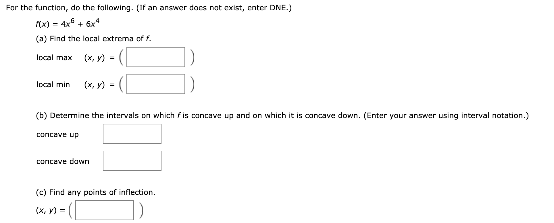 Solved For the function, do the following. (If an answer | Chegg.com