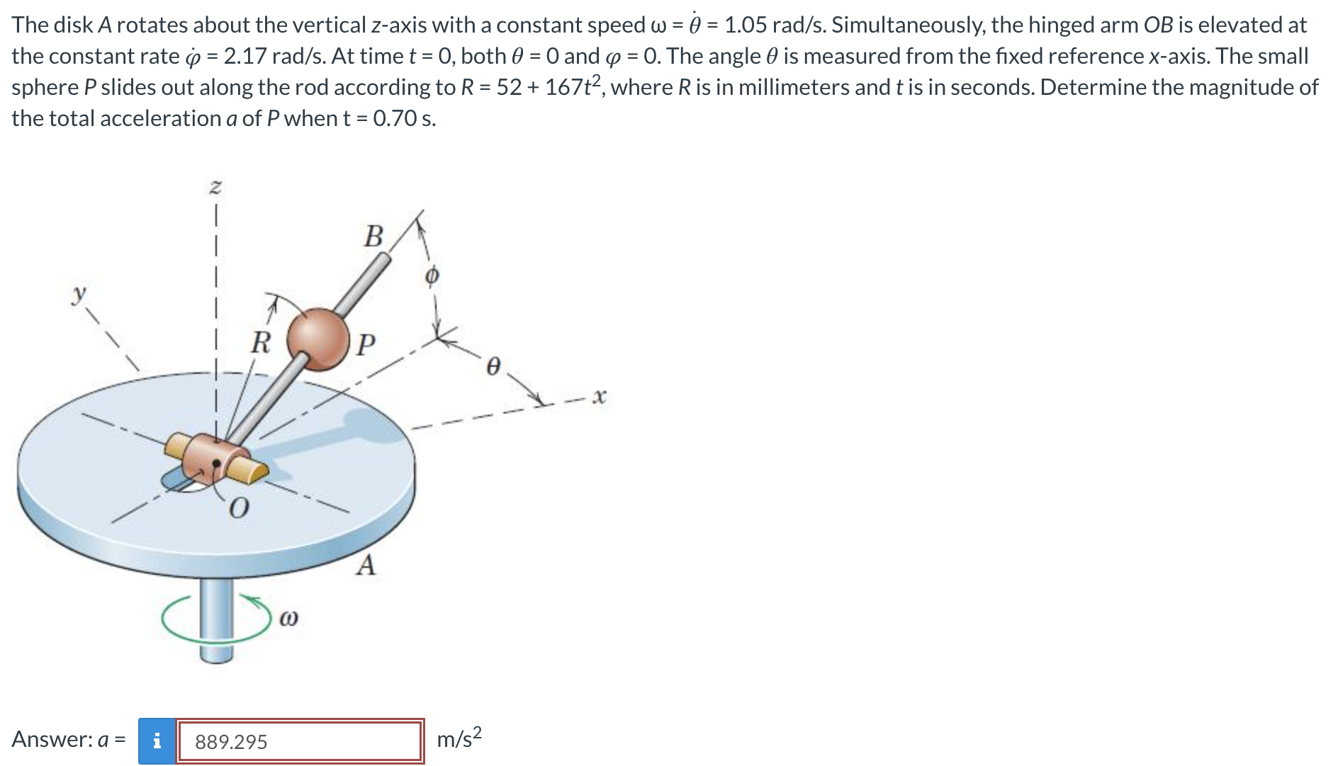 Solved The disk A rotates about the vertical z-axis with a | Chegg.com