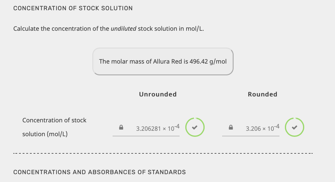 CONCENTRATION OF STOCK SOLUTION Calculate the | Chegg.com