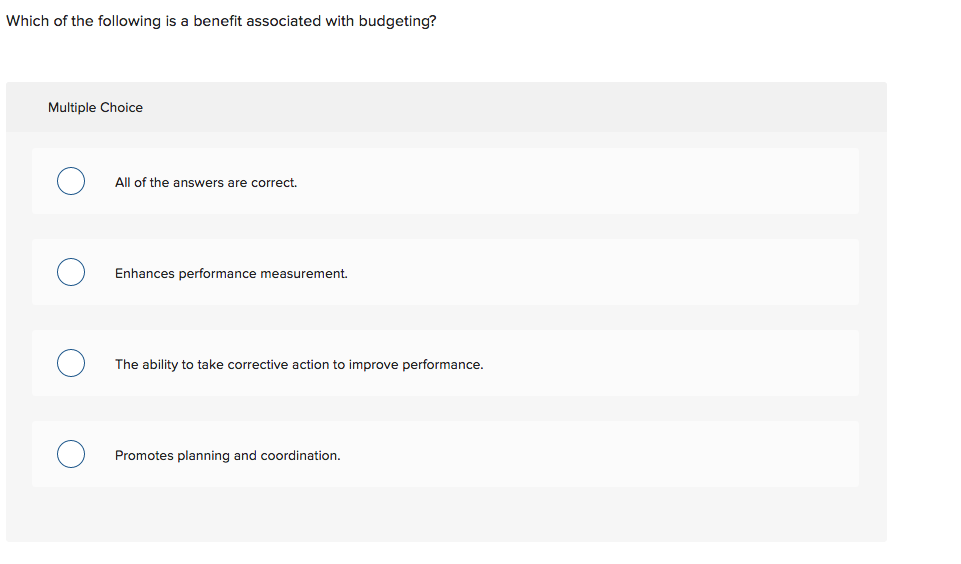 Solved Which of the following is a benefit associated with | Chegg.com