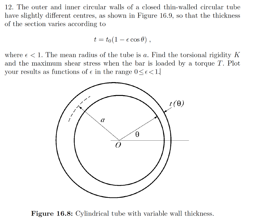 Solved 12. The outer and inner circular walls of a closed | Chegg.com