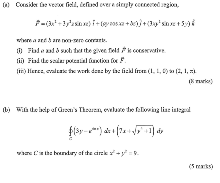 Solved (a) Consider the vector field, defined over a simply | Chegg.com