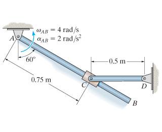 Solved At the instant shown rod AB has an angular velocity | Chegg.com