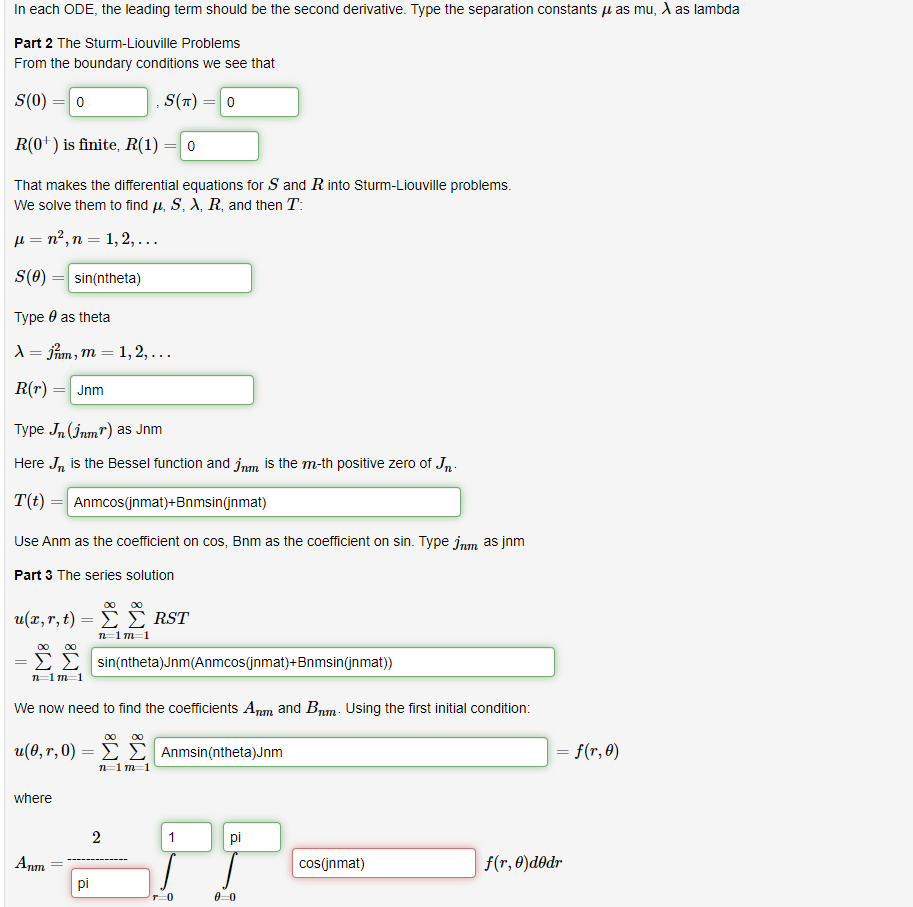a2(∂r2∂2u+r1∂r∂u+r21∂θ2∂2u)=∂t2∂2u,0 | Chegg.com