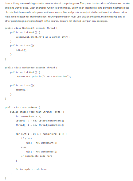 Jane is fixing some existing code for an educational | Chegg.com