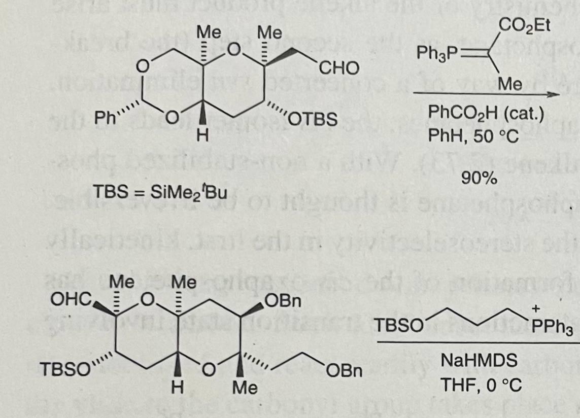 Solved Me Me 0. CHO CO2Et Ph3P Me PhCO2H (cat.) PhH, 50 °C | Chegg.com
