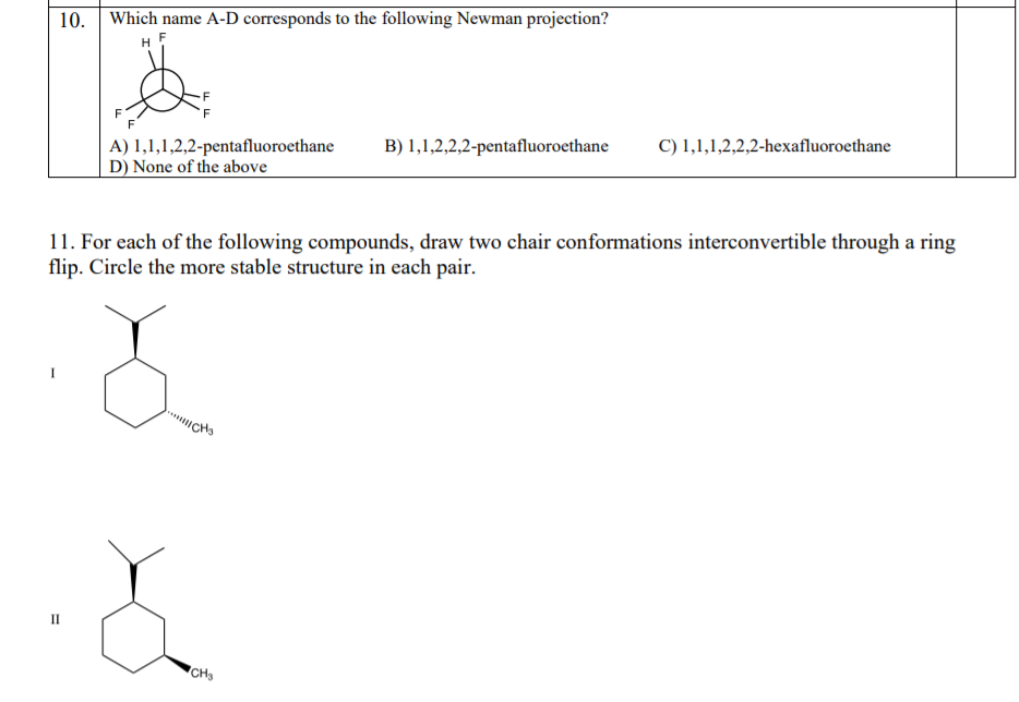 Solved 8. Which of the following structures is the Newman | Chegg.com