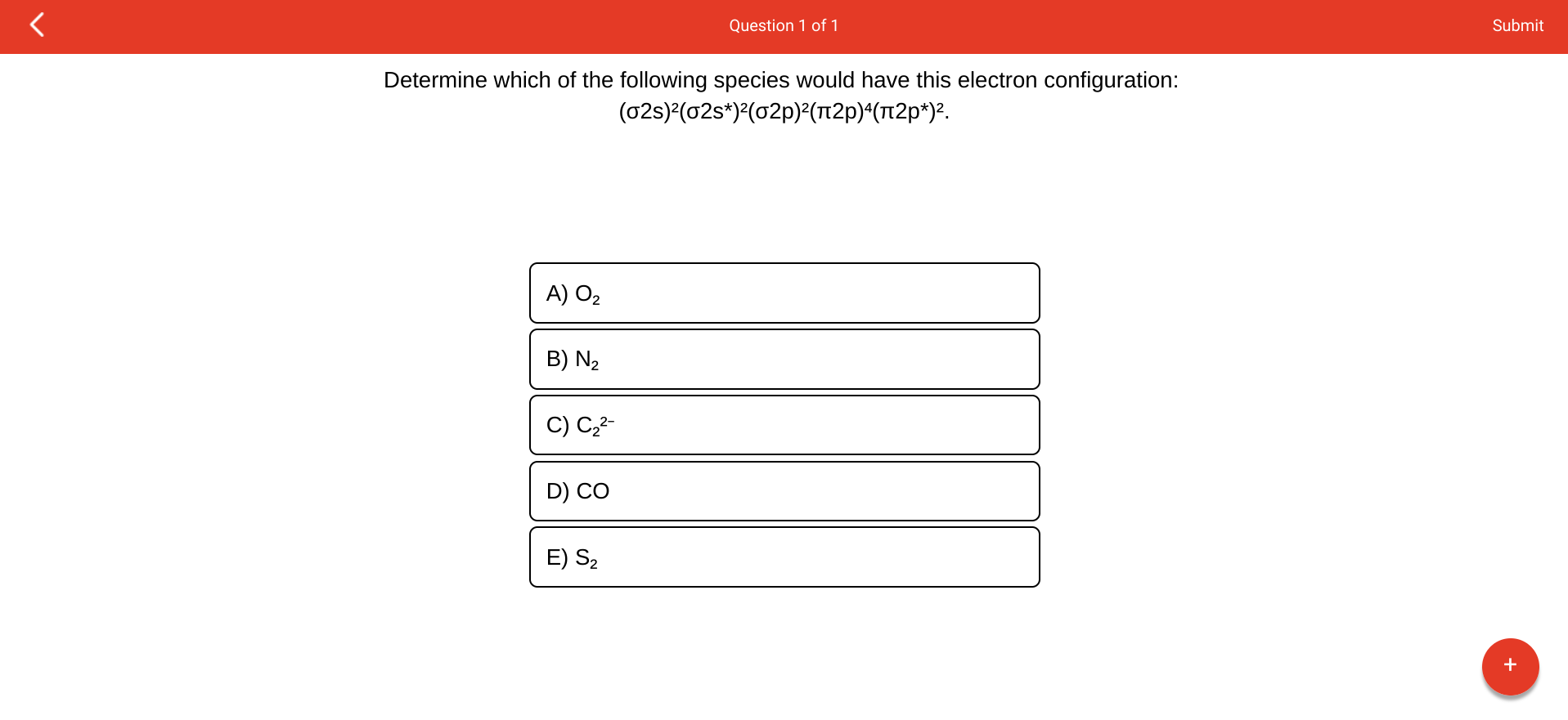Solved Determine Which Of The Following Species Would Have