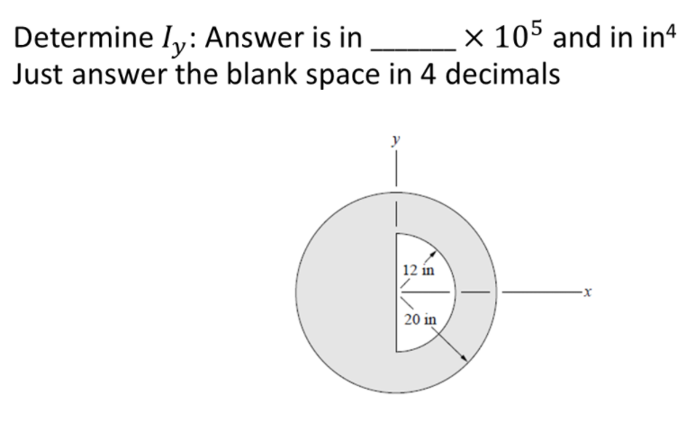 Solved Determine ly: Answer is in x 105 and in in4 Just | Chegg.com