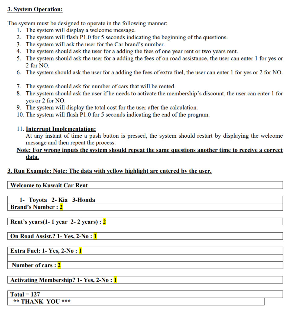 Solved 1. Specifications: This semester project is designing | Chegg.com