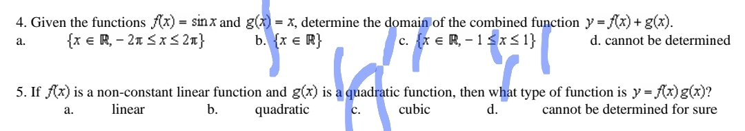 Solved Given the functions f(x)=sinx ﻿and g(x)=x, ﻿determine | Chegg.com