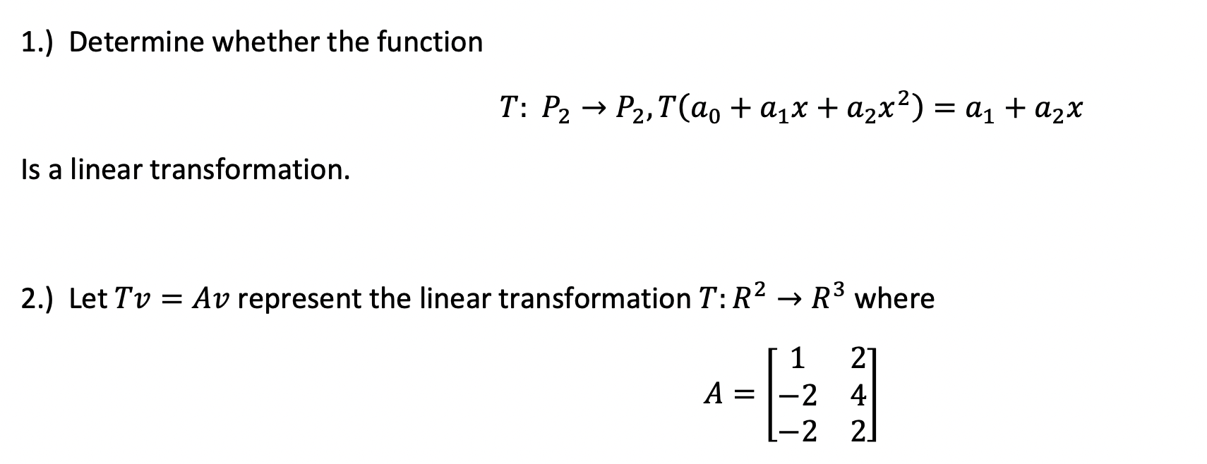 Solved 1.) Determine whether the function Is a linear | Chegg.com
