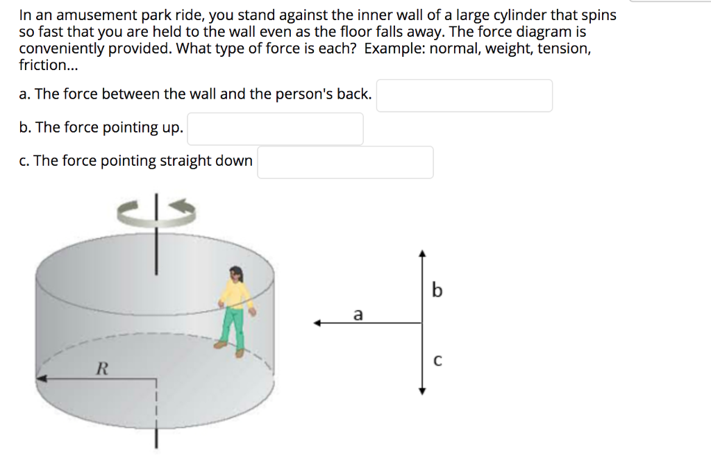 Solved In an amusement park ride, you stand against the | Chegg.com