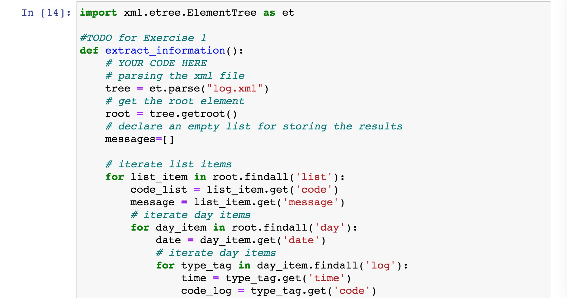 Solved Exercise 2 Given the xml file (log.xml), write a | Chegg.com