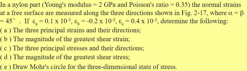 In a nylon part (Young's modulus = 2 GPa and | Chegg.com