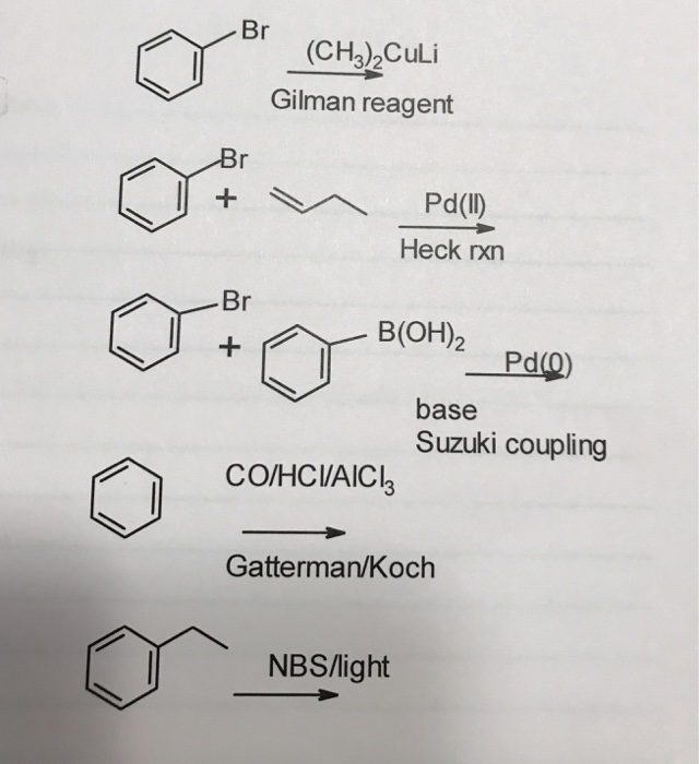 Solved Br (CH3)2Culi Gilman reagent Heck rxn 010" base | Chegg.com