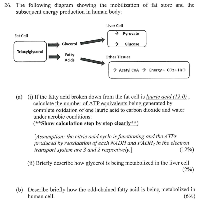 Solved 26. The following diagram showing the mobilization of | Chegg.com