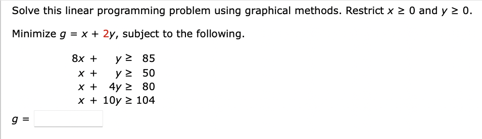 Solved Solve this linear programming problem using graphical | Chegg.com