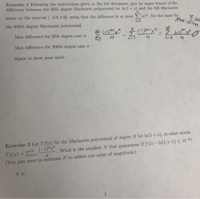 Solved Exercise 1 Following the instructions given in the | Chegg.com