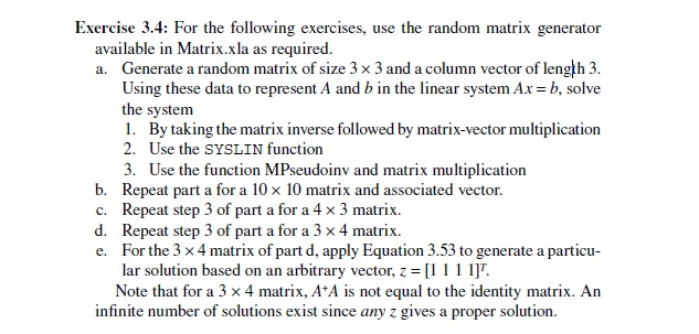Exercise 3.4: For the following exercises, use the | Chegg.com