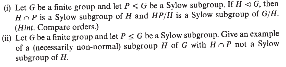 Solved (i) Let G be a finite group and let P