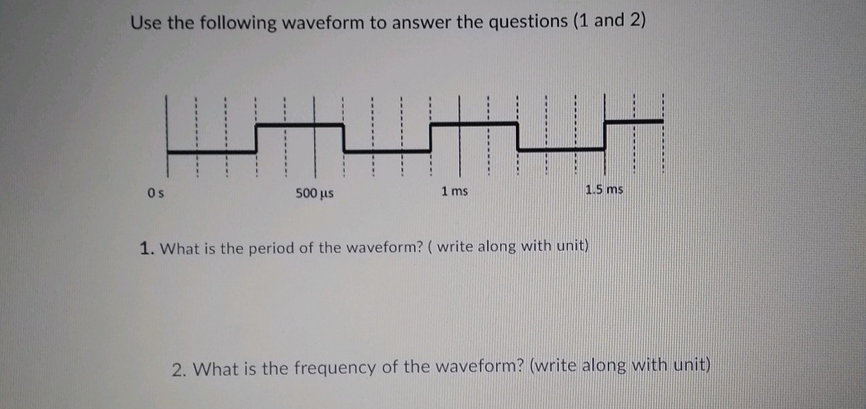 Solved Use the following waveform to answer the questions (1 | Chegg.com