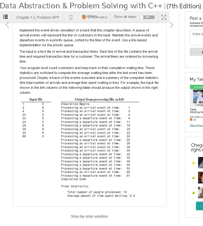Chapter 13, Problem no 6 of Data Abstraction & | Chegg.com