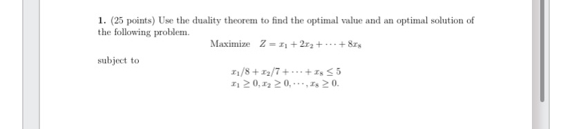Solved (25 ﻿points) ﻿Use the duality theorem to find the | Chegg.com