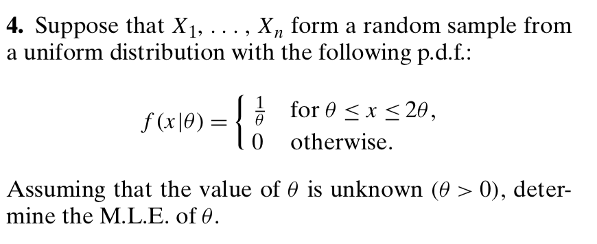 Solved 4. Suppose that X1,…,Xn form a random sample from a | Chegg.com
