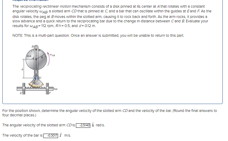 The reciprocating rect//inear motion mechanism | Chegg.com