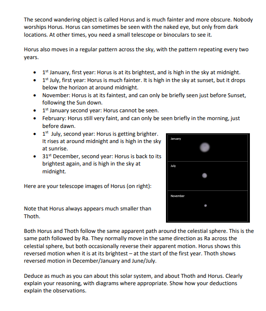 Solved Imagine that you live on the planet Anubis, far away | Chegg.com