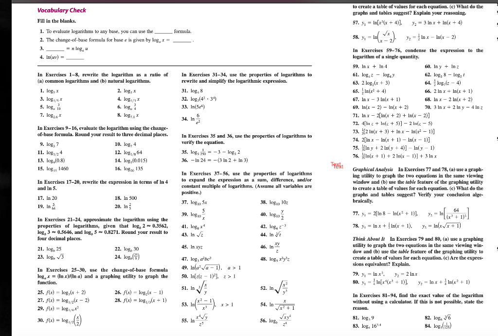Solved to create a table of values for each equation. (e) | Chegg.com