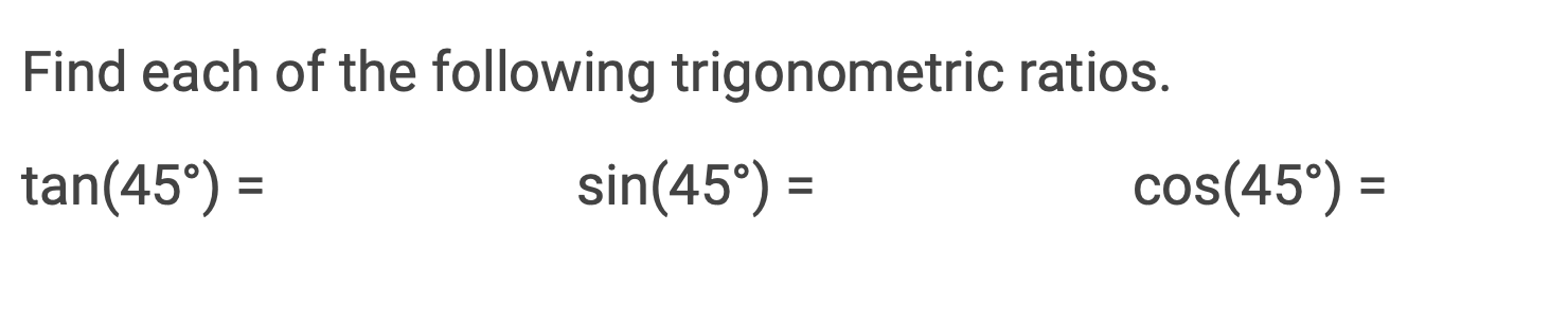 Solved Find each of the following trigonometric ratios. | Chegg.com