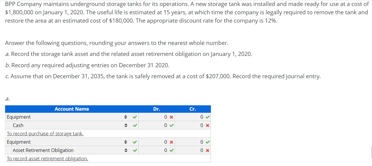 Solved BPP Company maintains underground storage tanks for | Chegg.com