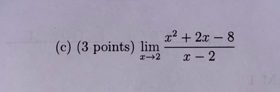 Solved limx→2x−2x2+2x−8 | Chegg.com