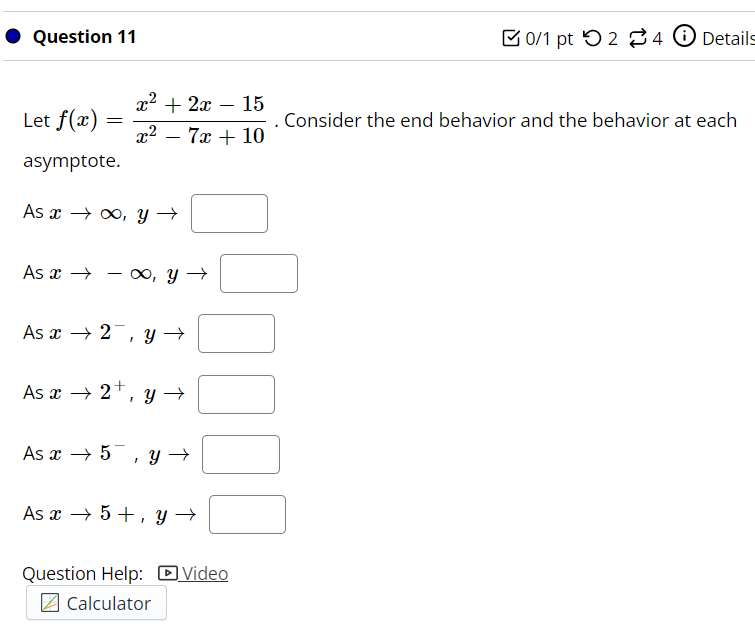 Solved Let f(x)=x2+2x−15x2−7x+10f(x)=x2+2x-15x2-7x+10 . | Chegg.com