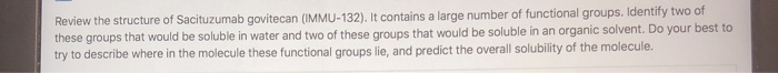 Solved Review the structure of Sacituzumab govitecan | Chegg.com