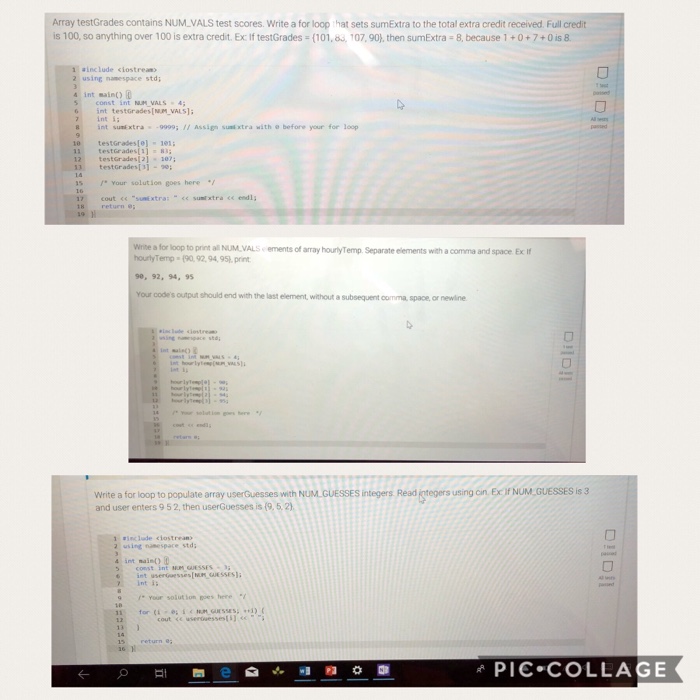 Solved Array Testgrades Contains Numvals Test Scores Write 5848