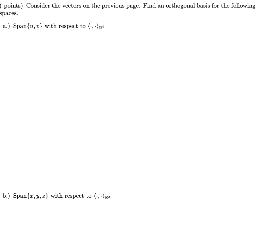 3. ( points) Consider the vectors | Chegg.com