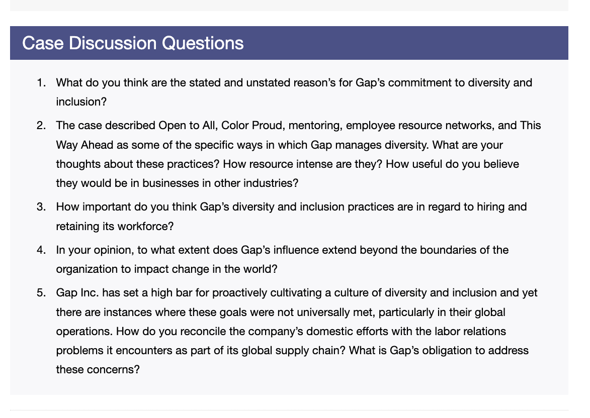 Solved 1. What do you think are the stated and unstated | Chegg.com