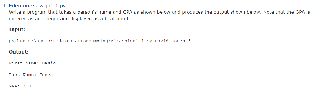 1 Filename Assign1 1 Py Write A Program That Takes