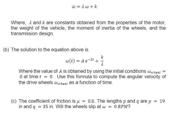 The mass moment of inertia for each wheel is I = | Chegg.com