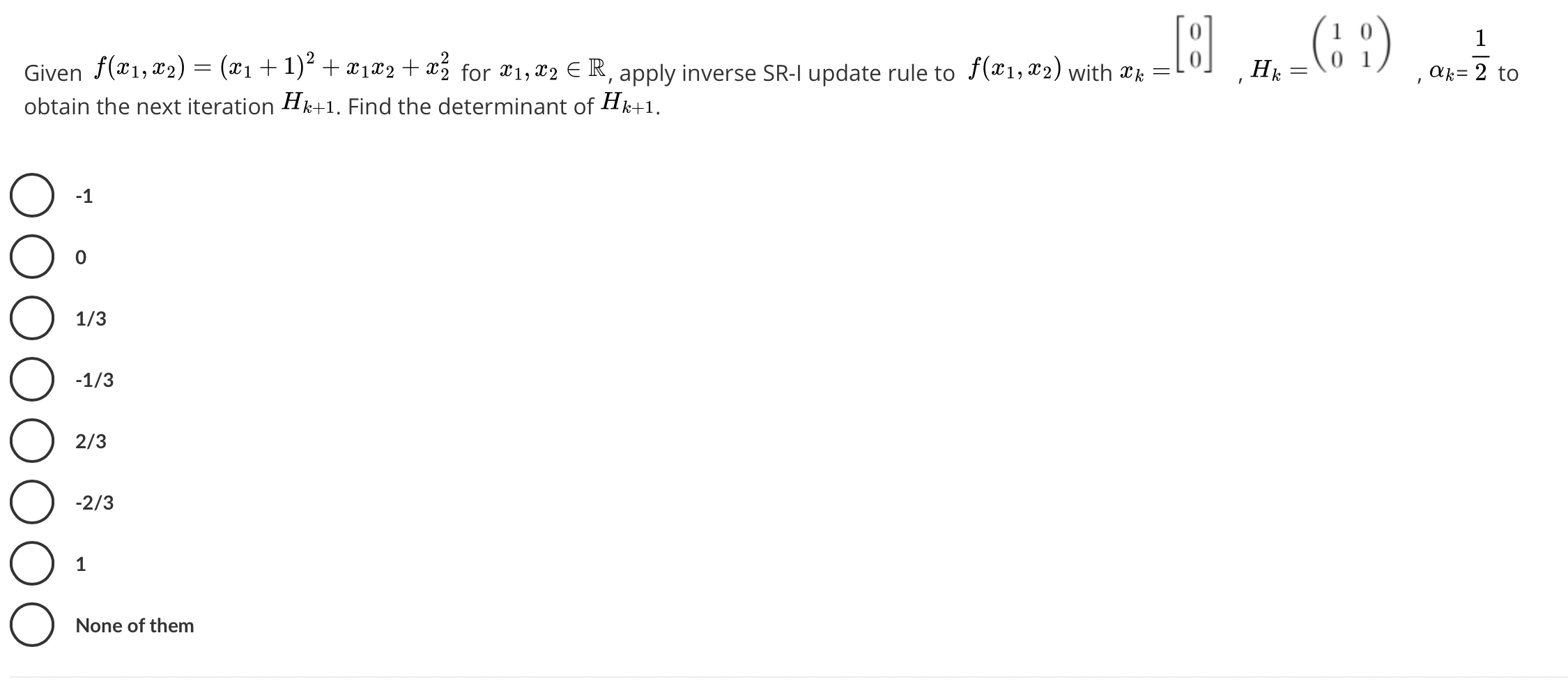 Solved Given f(x1,x2)=(x1+1)2+x1x2+x22 for x1,x2∈R, apply | Chegg.com
