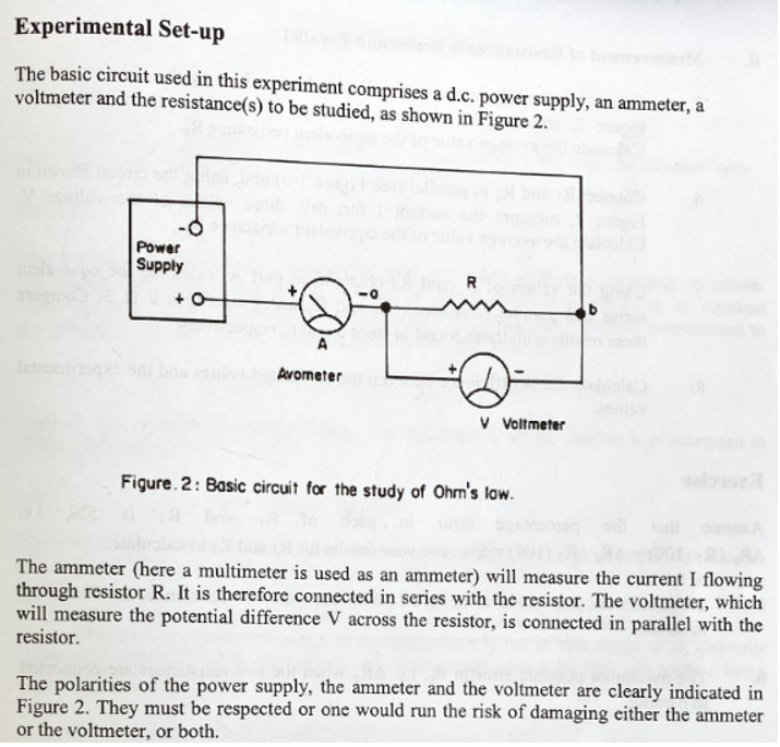 Solved Experimental Set-up The basic circuit used in this | Chegg.com