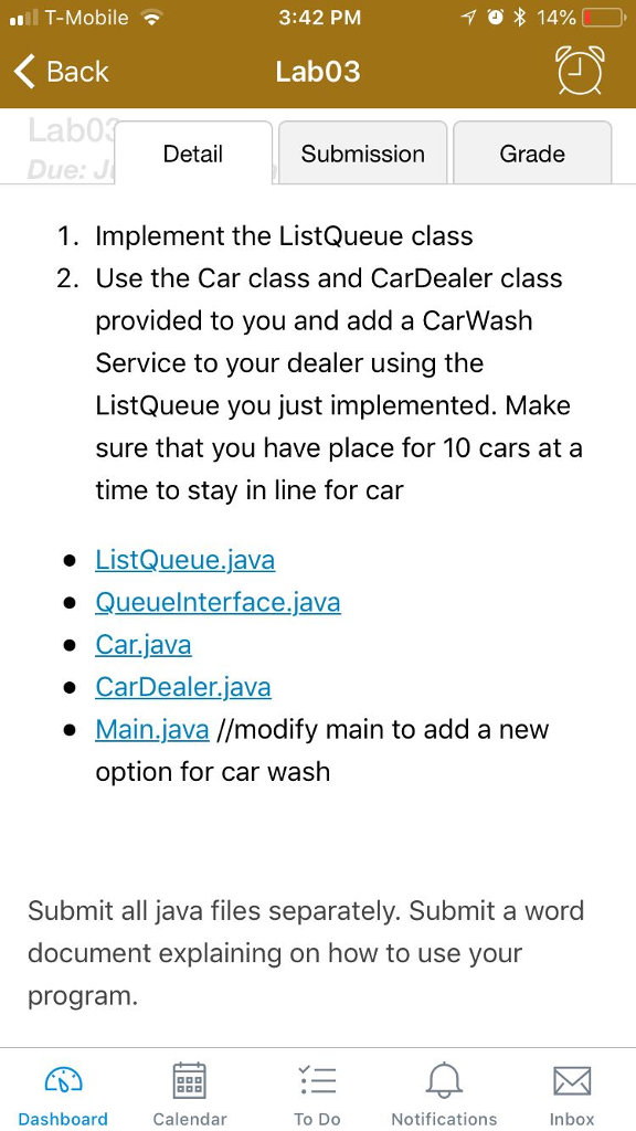 Solved 1 0 % 14%. T-Mobile Back Lab 3:42 PM Lab03 Detail | Chegg.com