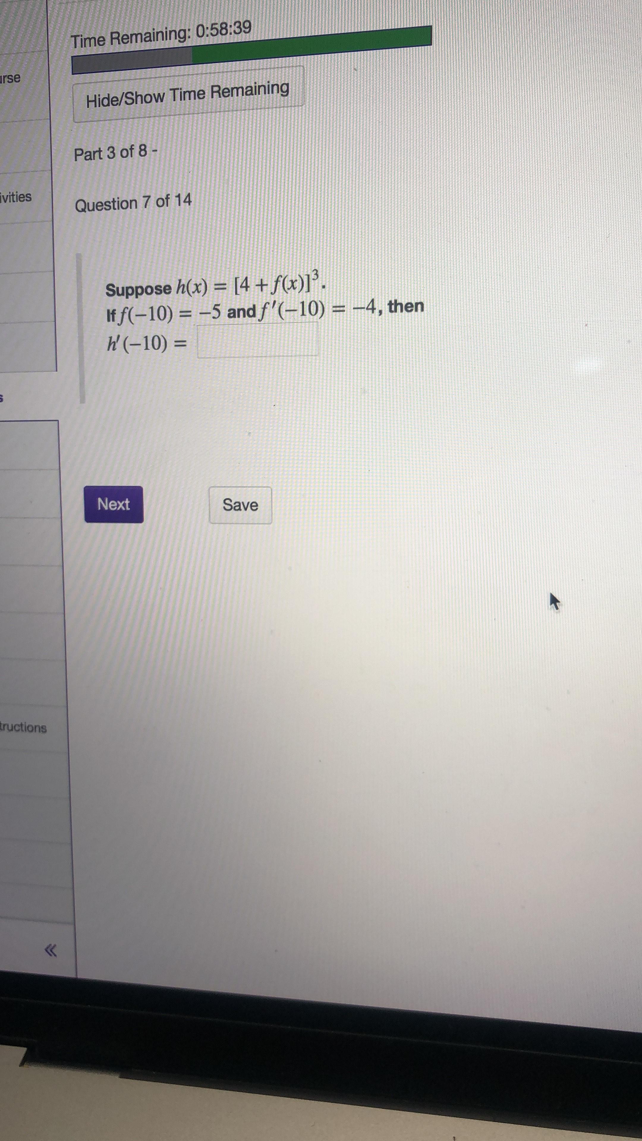 Solved Time Remaining: 0:58:39 arse Hide/Show Time Remaining | Chegg.com