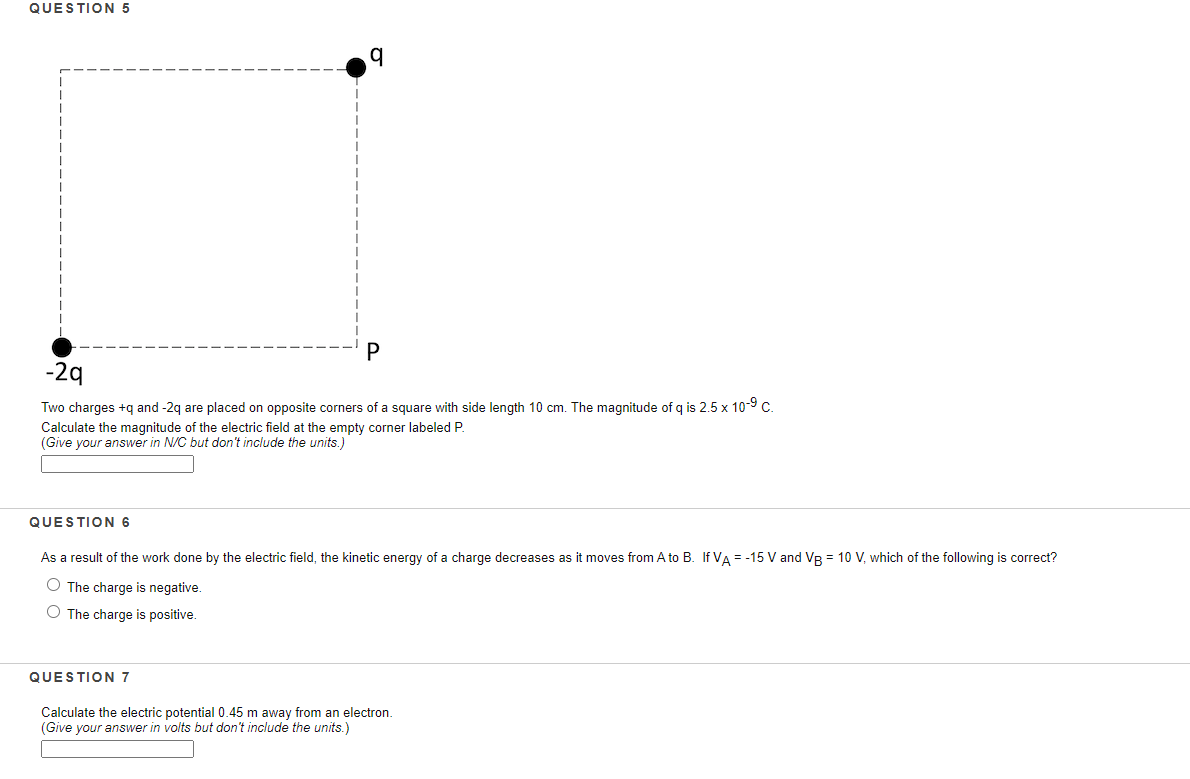 Solved QUESTION 5 P -29 Two charges +q and -2q are placed on | Chegg.com