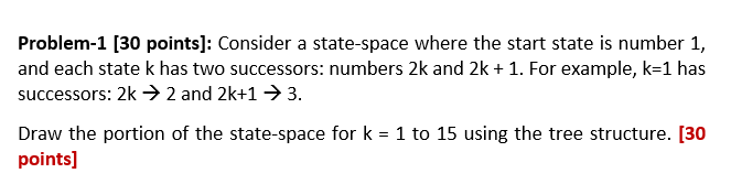 Solved Problem-1 [30 points]: Consider a state-space where | Chegg.com