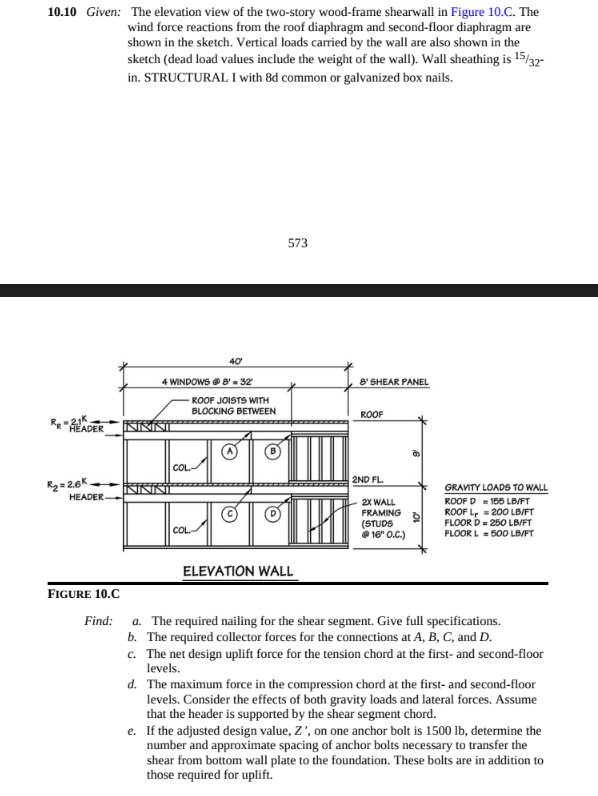 10.10 Given: The elevation view of the two-story | Chegg.com
