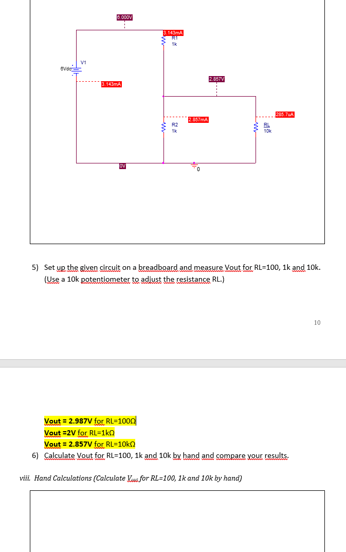 Solved Set up the given circuit on a breadboard and measure | Chegg.com
